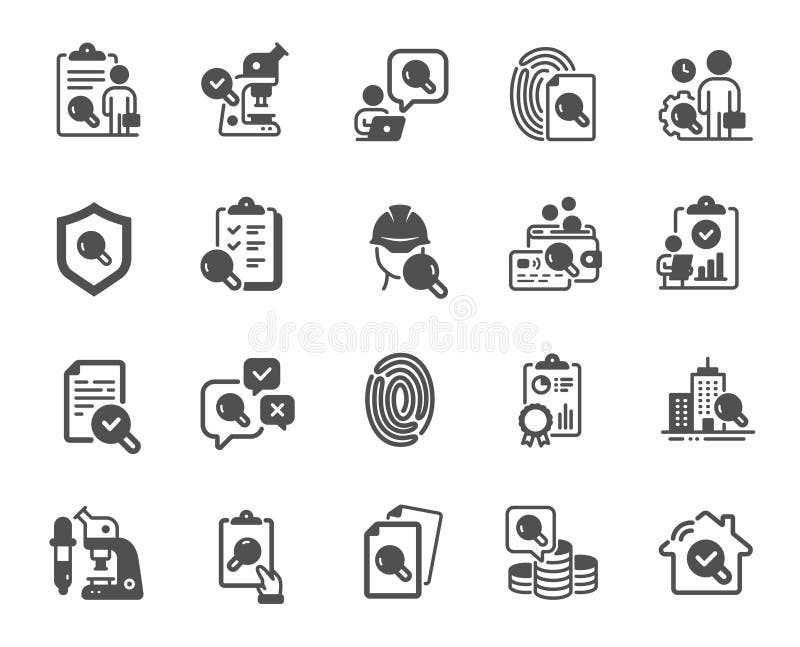 Inspection Icons. Quality Research, Testing and Safety Check Icons ...