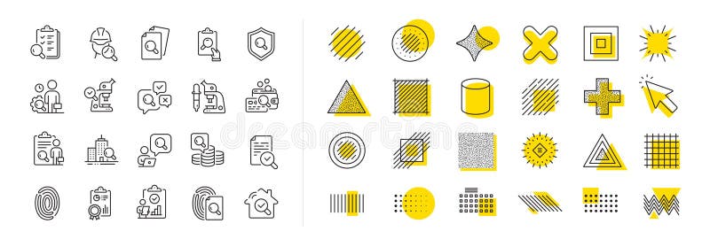 Inspection Line Icons. Quality Research, Testing and Safety Check Icons ...