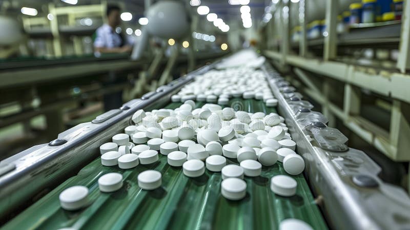 Tablet Inspection on Pharmaceutical Line Stock Illustration ...