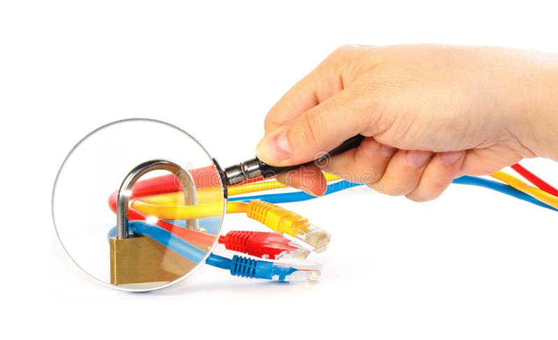 Inspection of Secured Network Cables Stock Photo - Image of data, plug ...