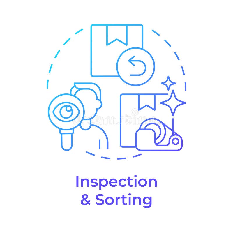 Inspection and Sorting Blue Gradient Concept Icon Stock Illustration ...
