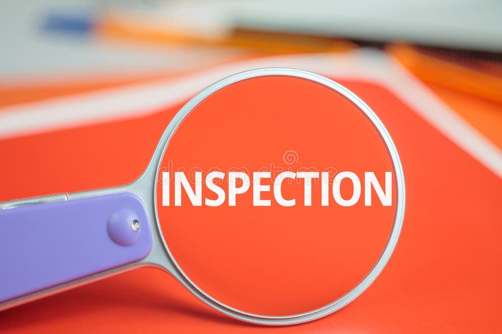 Inspection Text Magnifying Glass Background Stock Image - Image of ...