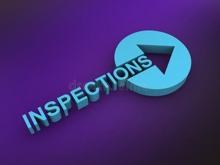 Inspections word on purple stock illustration. Illustration of ...