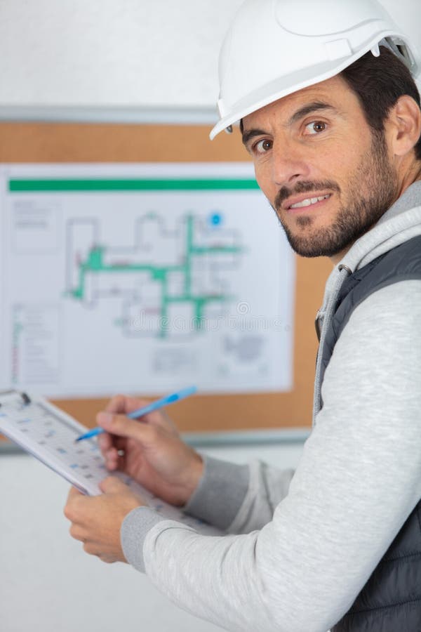 Inspector Checking and Inspecting Building Stock Image - Image of ...