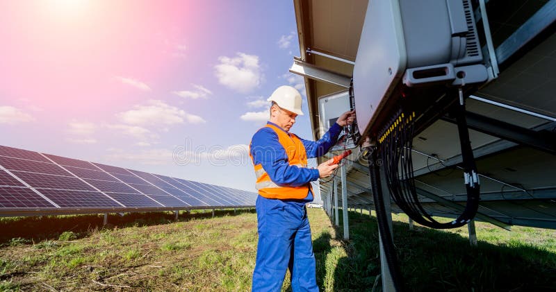 The Inspector Checks the Actual Output Voltage Level of Inverter Stock ...