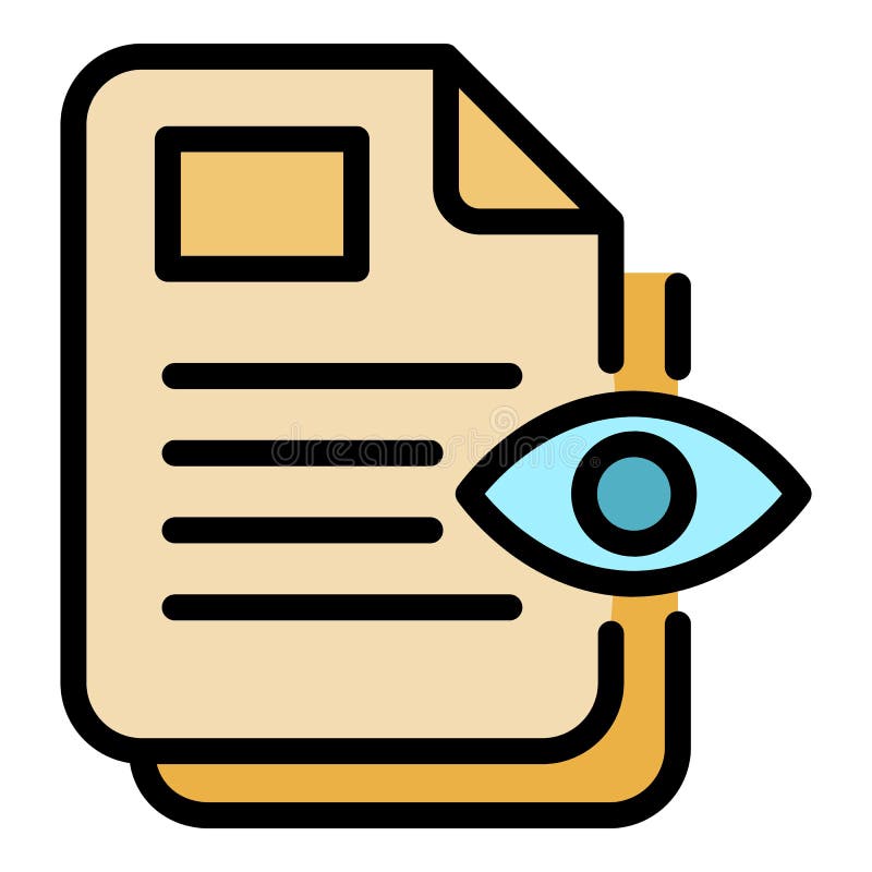 Inspector Documents Icon Color Outline Vector Stock Illustration ...
