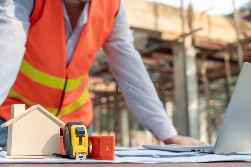 Inspector or Engineer is Inspecting Construction and Quality Assurance ...