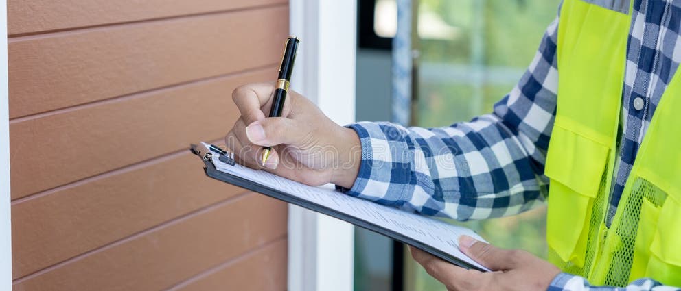 Inspector or Engineer is Inspecting Construction and Quality Assurance ...