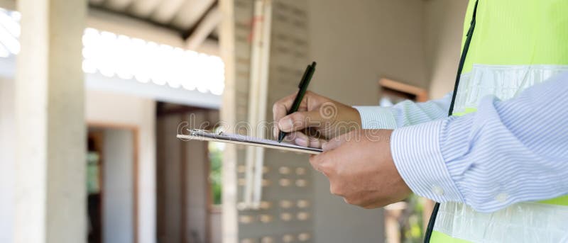 Inspector or Engineer is Inspecting Construction and Quality Assurance ...