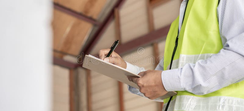 Inspector or Engineer is Inspecting Construction and Quality Assurance ...