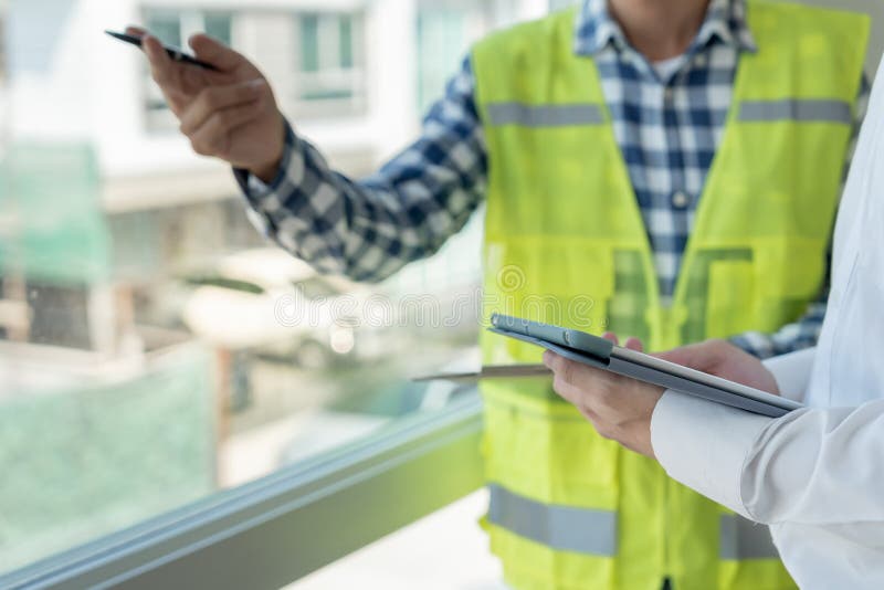 Inspector Engineer and Owner Project is Inspecting Construction and ...