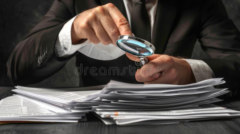 The Inspector Examining Documents.AI Generated Image Stock Image ...