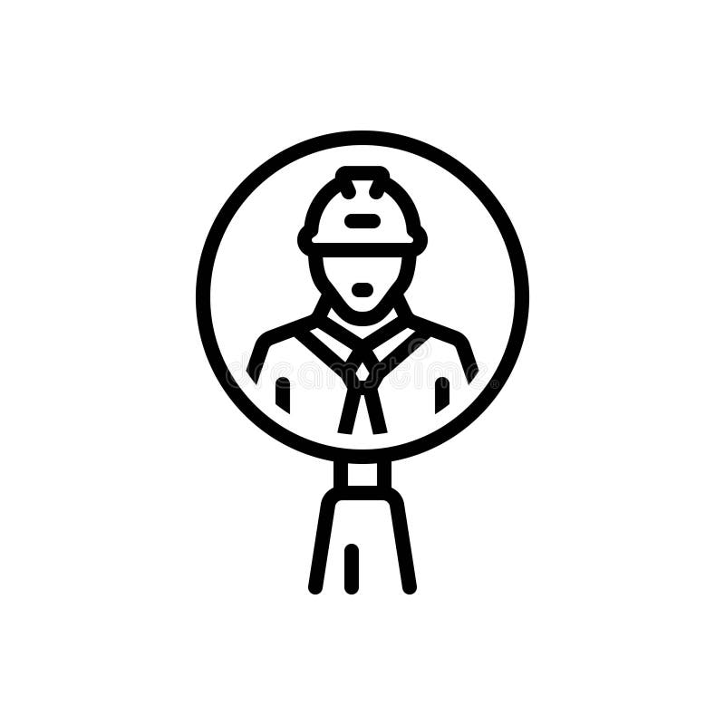 Black Line Icon for Inspector, Supervisor and Checker Stock Vector ...