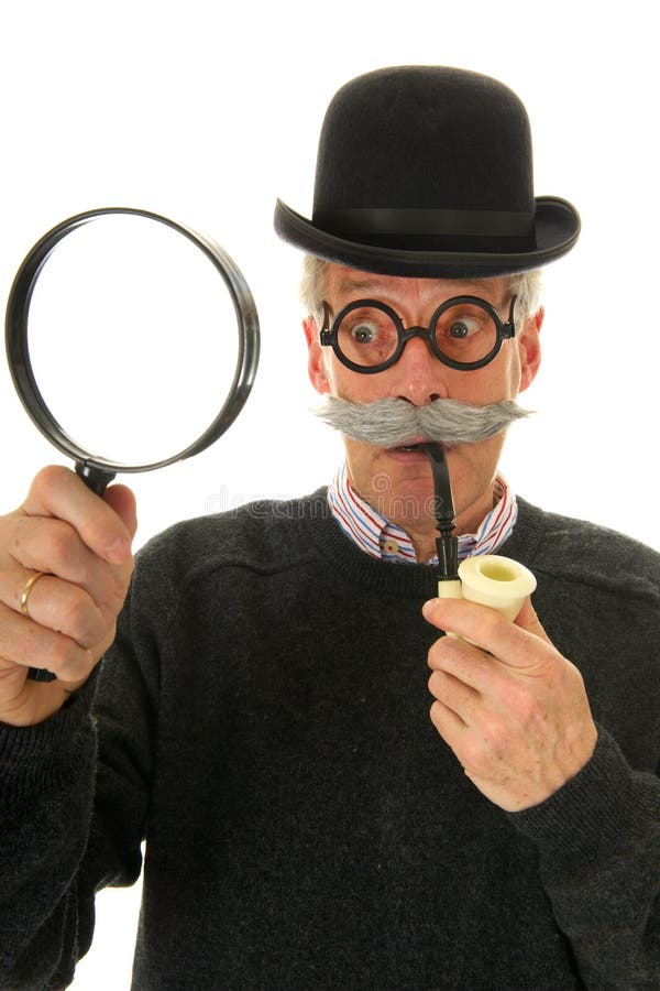 Inspector with magnifier stock image. Image of looking - 18220677