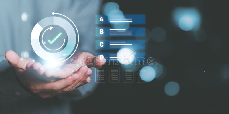 Inspector Makes Mark on the Survey Topic ,Checklist with Checkmarks and ...