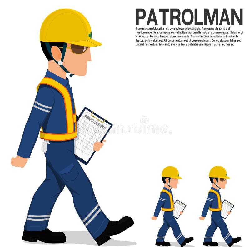 An Inspector is Patrolling on Transparent Background Stock Vector ...