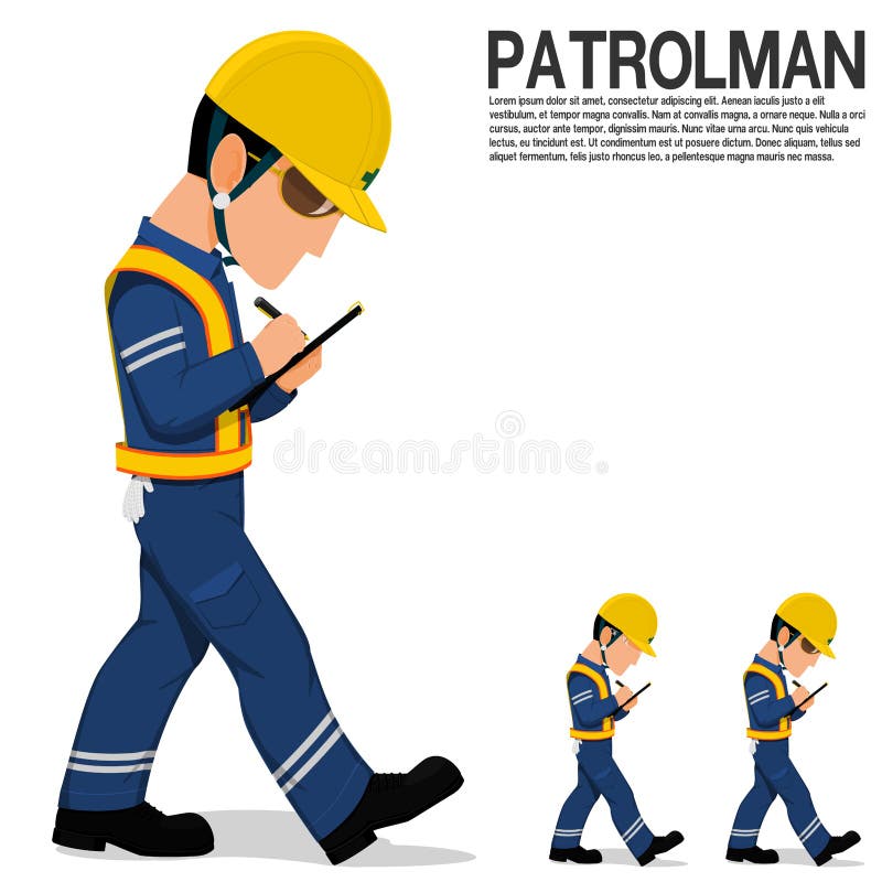 An Inspector is Patrolling on Transparent Background Stock Vector ...