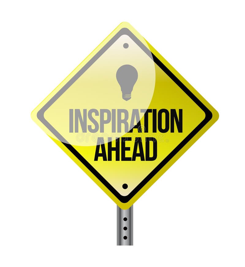 Inspiration Ahead Road Sign Illustration Design Stock Illustration ...