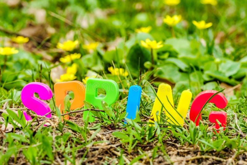 Inspiration Art Hello Spring Flower, Green Plant, Spring Concept Stock ...