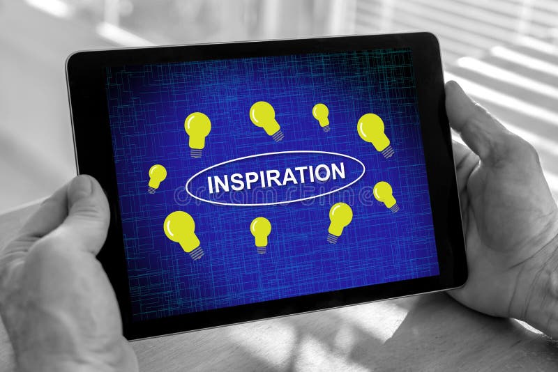 Inspiration Concept on a Tablet Stock Illustration - Illustration of ...