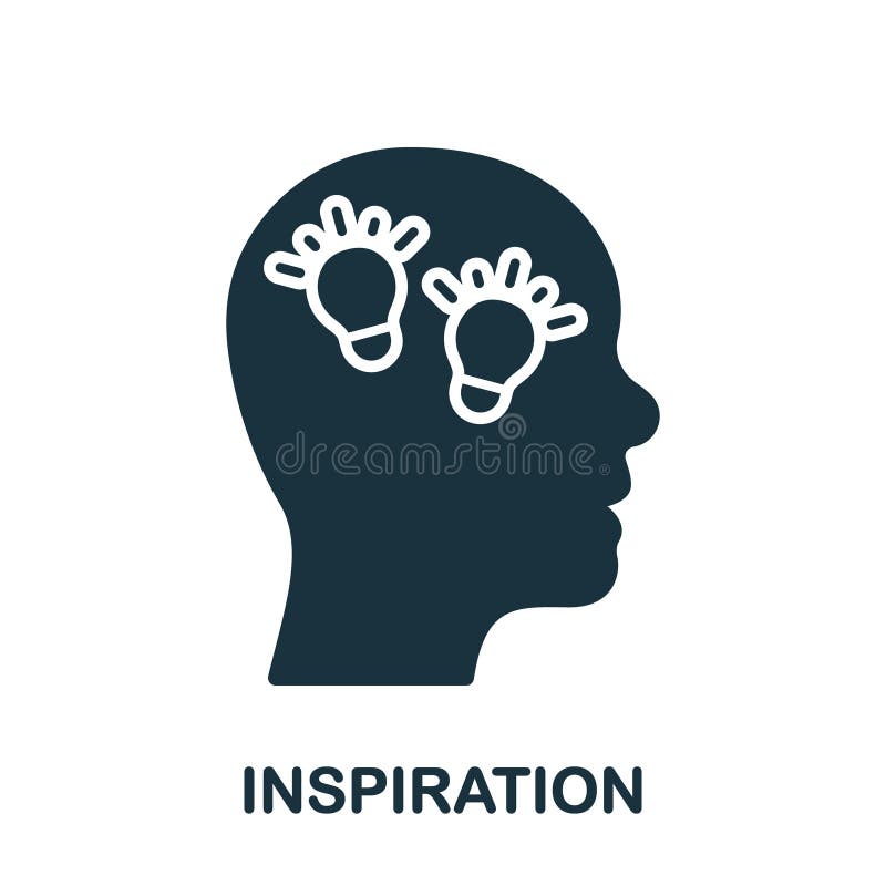 Inspiration, Creative Thinking Silhouette Icon. Lightbulb in Human Head ...