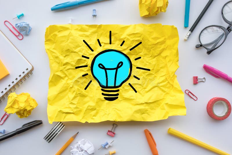 Inspiration Creativity Concepts with Lightbulb in Paper Crumpled Ball ...