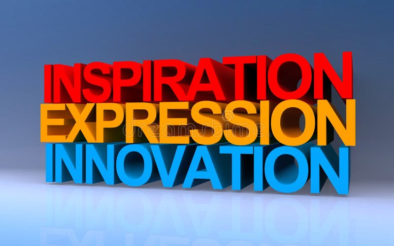 Inspiration Expression Innovation on Blue Stock Illustration ...