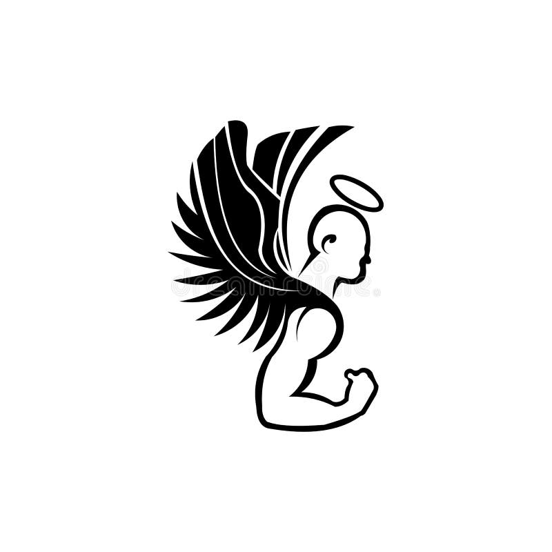 Angel Winged Man Logo Vector Stock Vector - Illustration of emblem ...