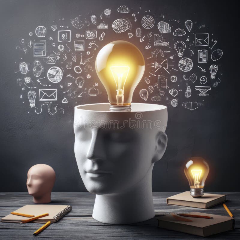 Light Bulb and Earth Globe Glowing on Solid Dark Blue Background. Ai ...