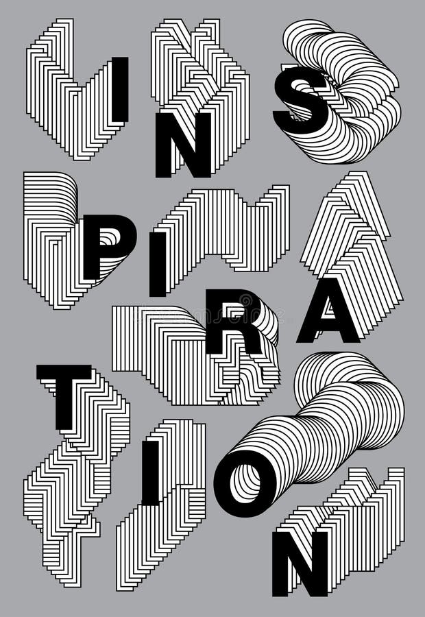 Inspiration, Layered Alphabet Stock Vector - Illustration of pattern ...
