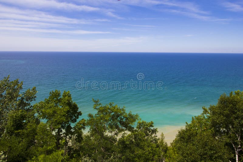 Inspiration Point, Arcadia Dunes, Michigan Stock Image - Image of great ...