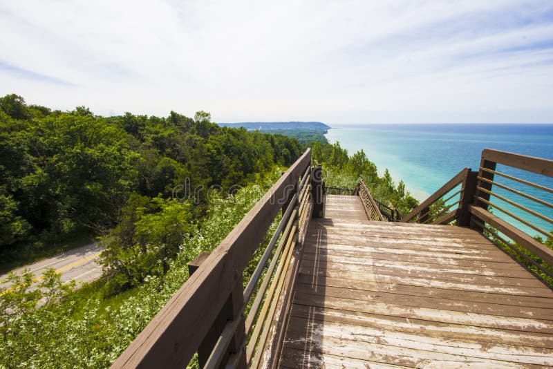 Inspiration Point, Arcadia Dunes, Michigan Stock Image - Image of dunes ...
