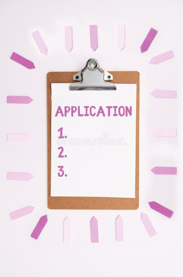 Inspiration Showing Sign Application. Word Written on an Order for ...