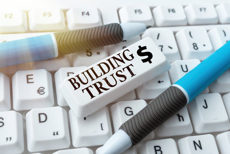 Writing Displaying Text Building Trust. Business Concept Activity of ...