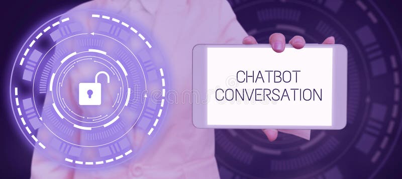 Text Caption Presenting Chatbot Conversation. Business Concept Chatting ...