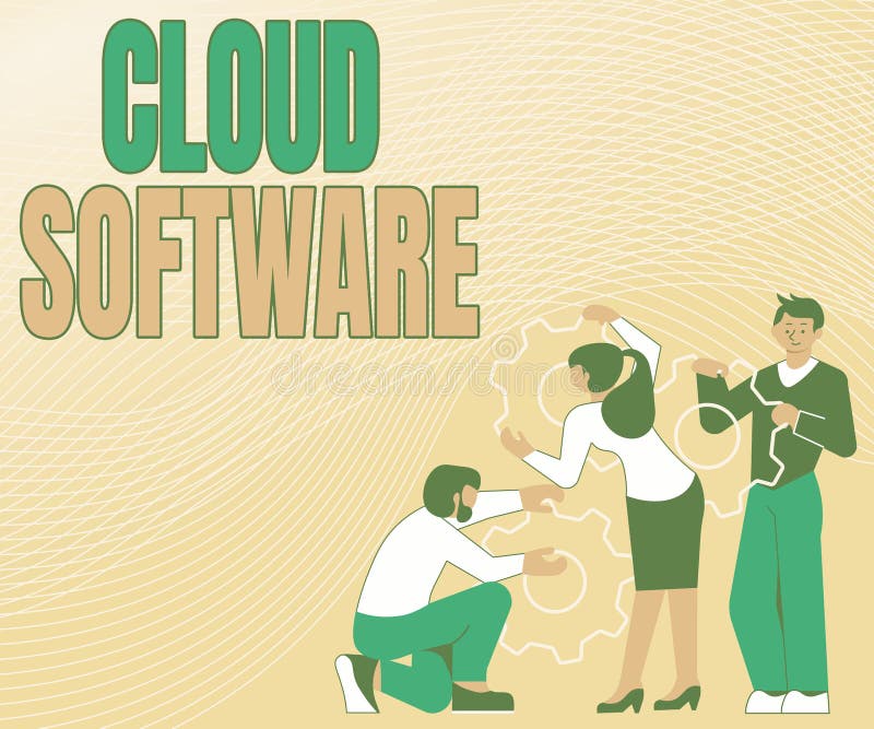 Text Showing Inspiration Cloud Software. Business Idea Programs Used in ...