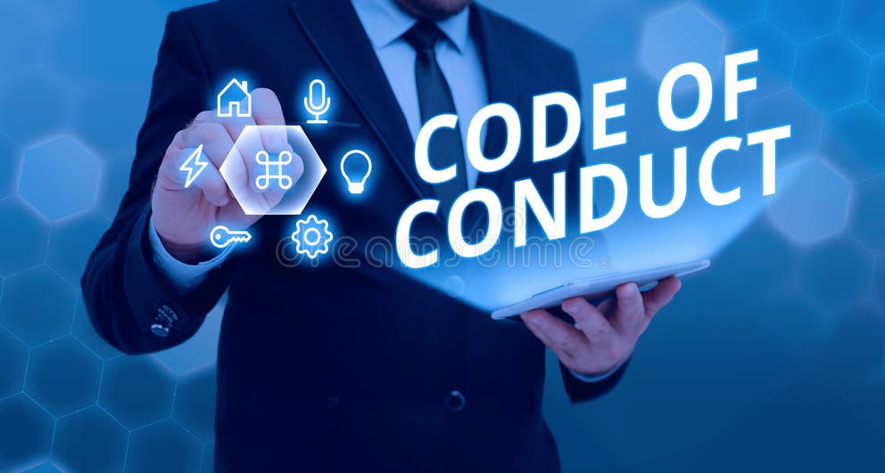 Inspiration Showing Sign Code of Conduct. Business Idea Ethics Rules ...