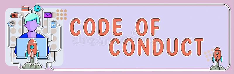 Text Showing Inspiration Code of Conduct. Business Idea Set of ... Text Showing Inspiration Code of Conduct. Business Idea Set of ...