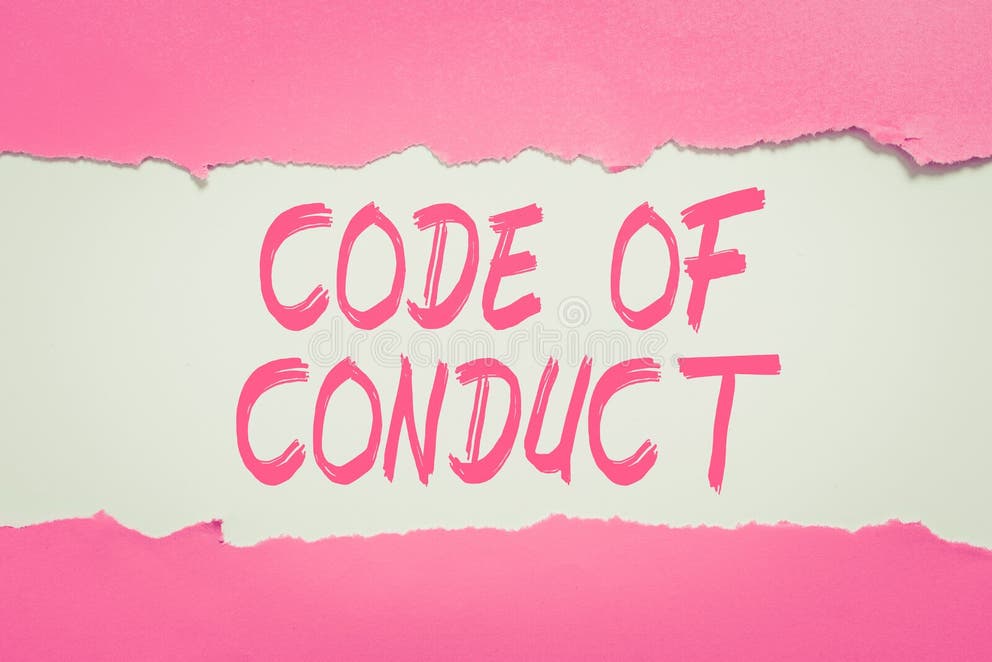 Inspiration Showing Sign Code of Conduct. Word Written on Ethics Rules ...