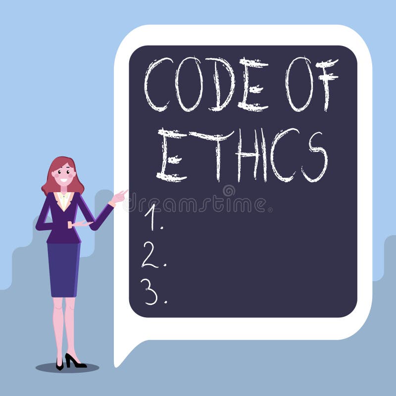 Inspiration Showing Sign Code of Ethics. Word Written on Basic Guide ...