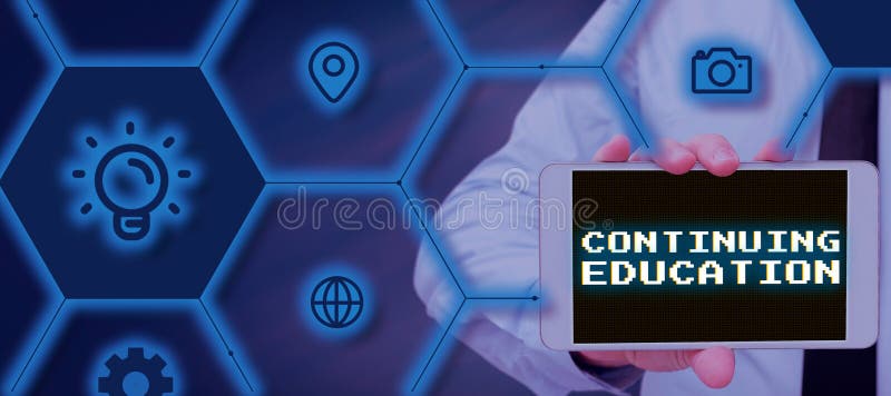 Text Caption Presenting Continuing Education. Word for Continued ...