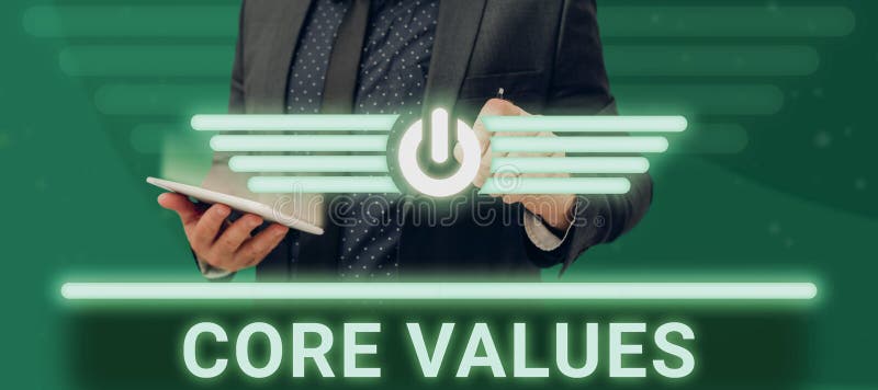 Writing Displaying Text Core Values. Conceptual Photo Principles Which ...