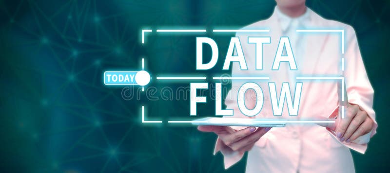 Text Caption Presenting Data Flow. Business Concept the Movement of ...