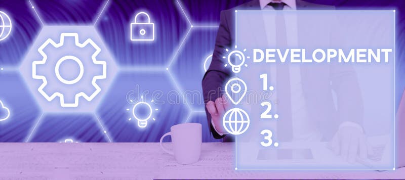 Text Showing Inspiration Development. Business Idea a Cycle in Which ...