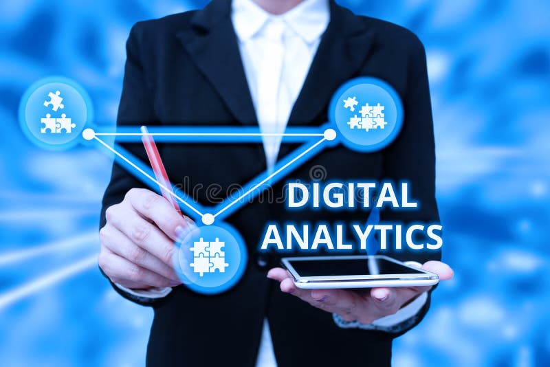 Hand Writing Sign Digital Analytics. Business Idea the Analysis of ...