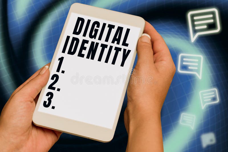 Text Caption Presenting Digital Identity. Concept Meaning Networked ...
