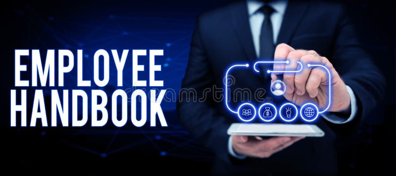Conceptual Display Employee Handbook. Word Written on Document that ... Conceptual Display Employee Handbook. Word Written on Document that ...