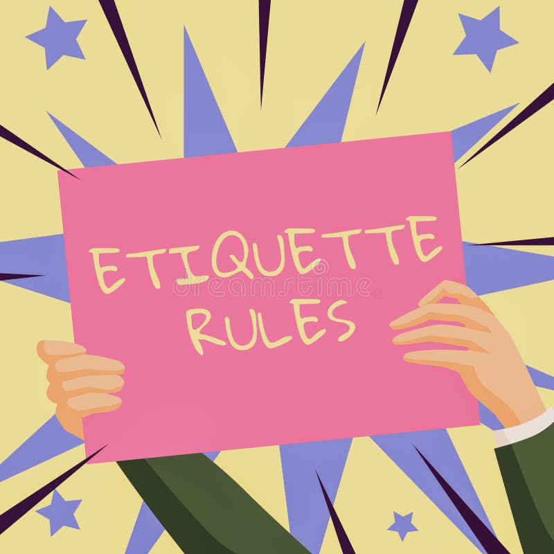 Conceptual Display Etiquette Rules. Business Concept Customs that ...