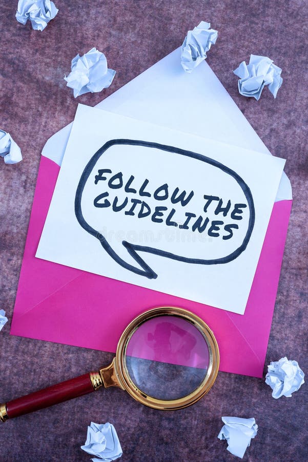 Sign Displaying Follow the Guidelines. Business Concept Manual of Style ... Sign Displaying Follow the Guidelines. Business Concept Manual of Style ...