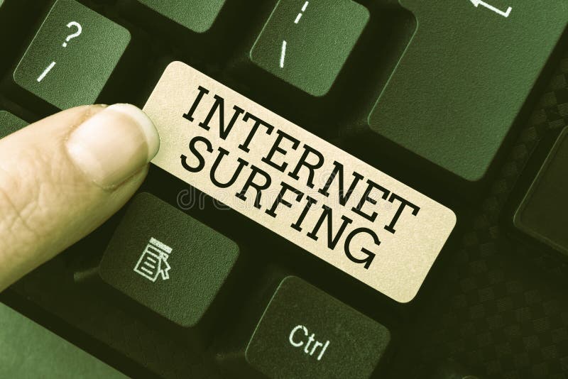 Conceptual Caption Internet Surfing. Business Overview Browsing Hundred ...